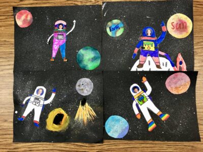 Astronaut in Space Mixed Media Art | Fun Family Crafts