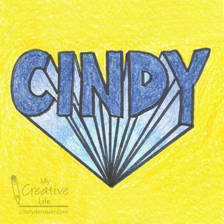One Point Perspective Name Art | Fun Family Crafts