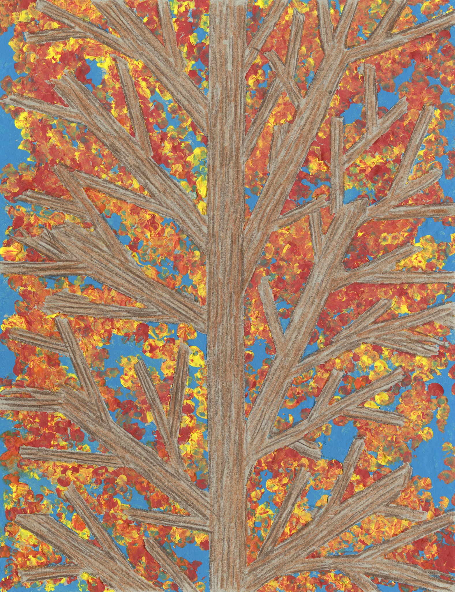 Easy Tape-Resist Tree with Fall Leaves | Fun Family Crafts