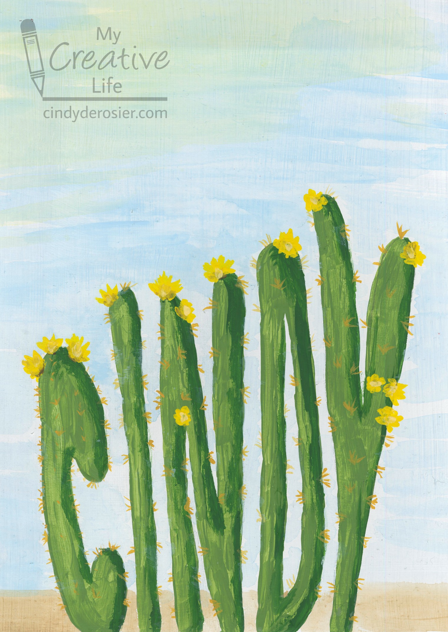 Cactus Shadow Name Art | Fun Family Crafts