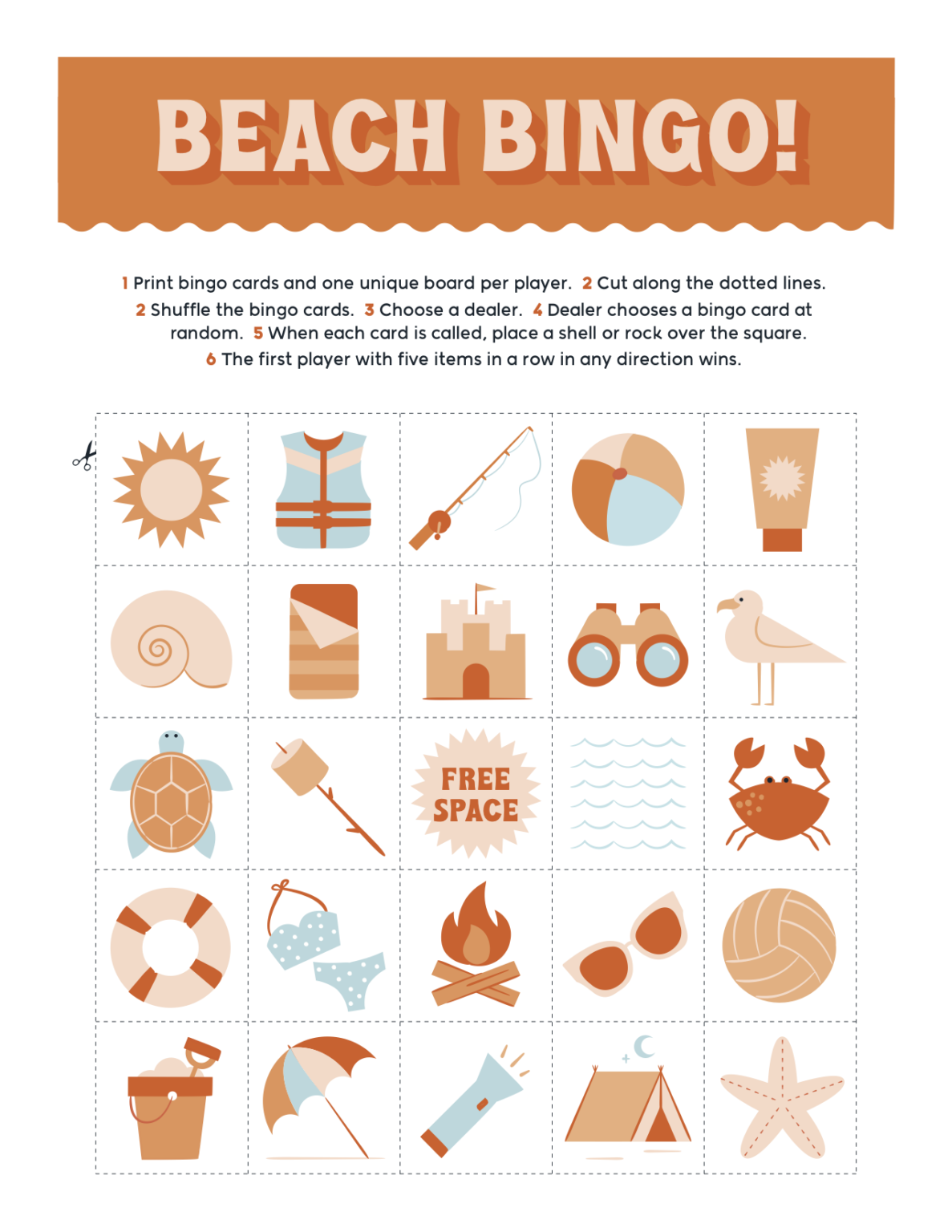 Beach Bingo Printables | Fun Family Crafts