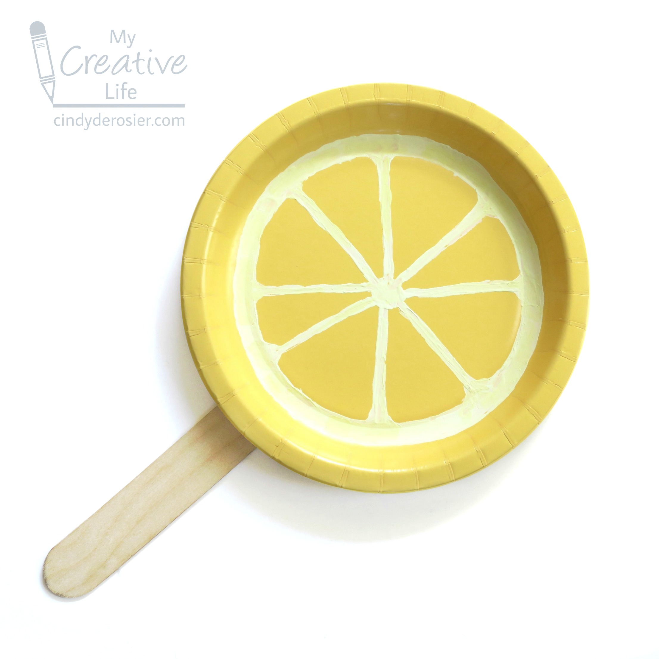 Paper Plate Lemon Fan | Fun Family Crafts
