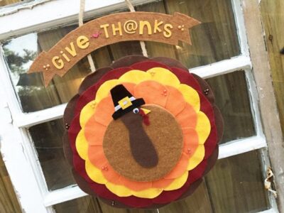 Thanksgiving Turkey Door Decor | Fun Family Crafts