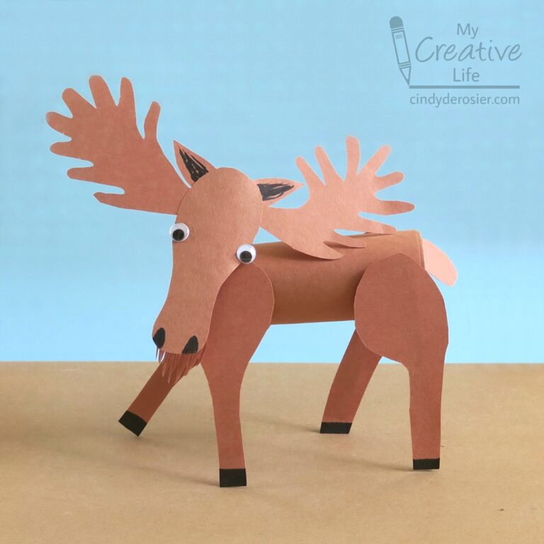 Standing Cardboard Tube Moose | Fun Family Crafts