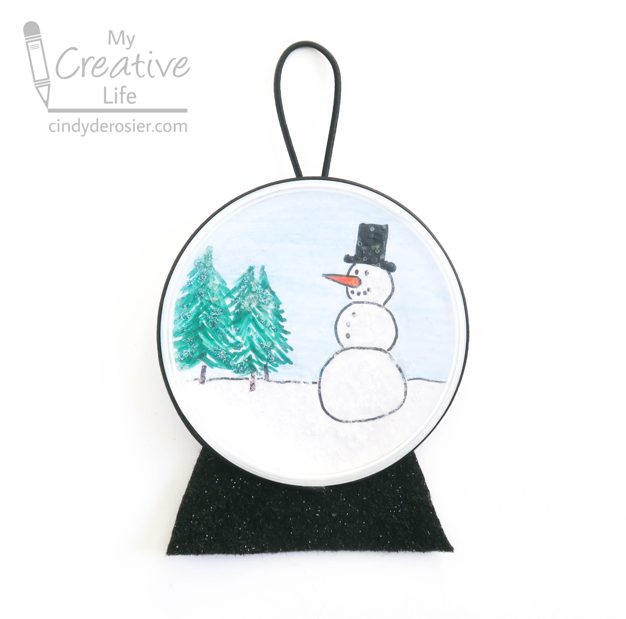 Recycled Lid Snow Globe Ornament | Fun Family Crafts