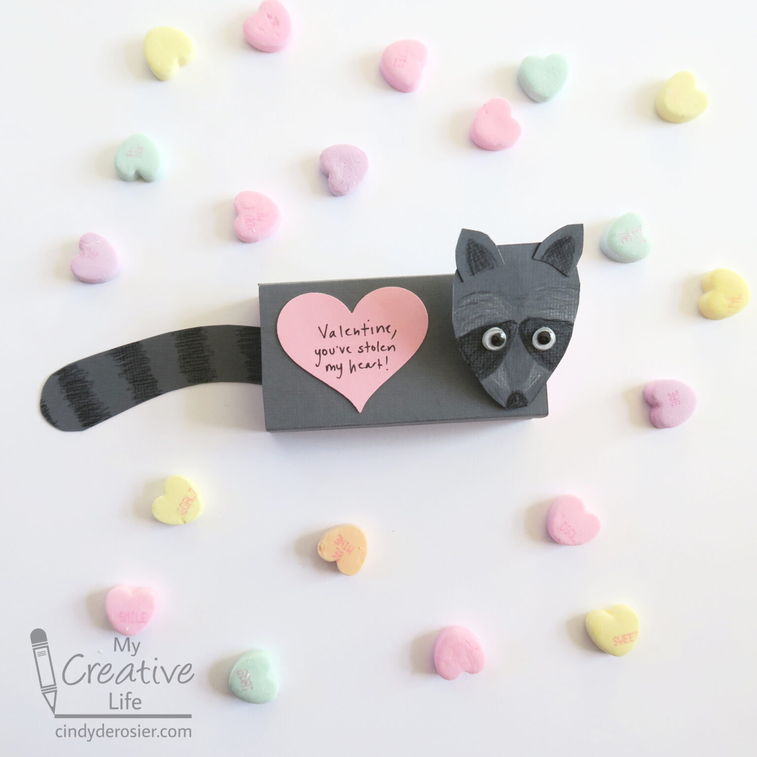 "You've Stolen My Heart!" Raccoon Valentine | Fun Family Crafts