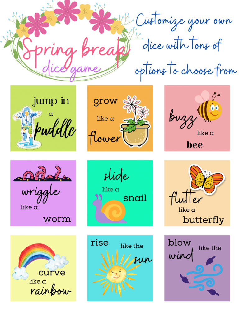 Spring Dice Game Printable | Fun Family Crafts