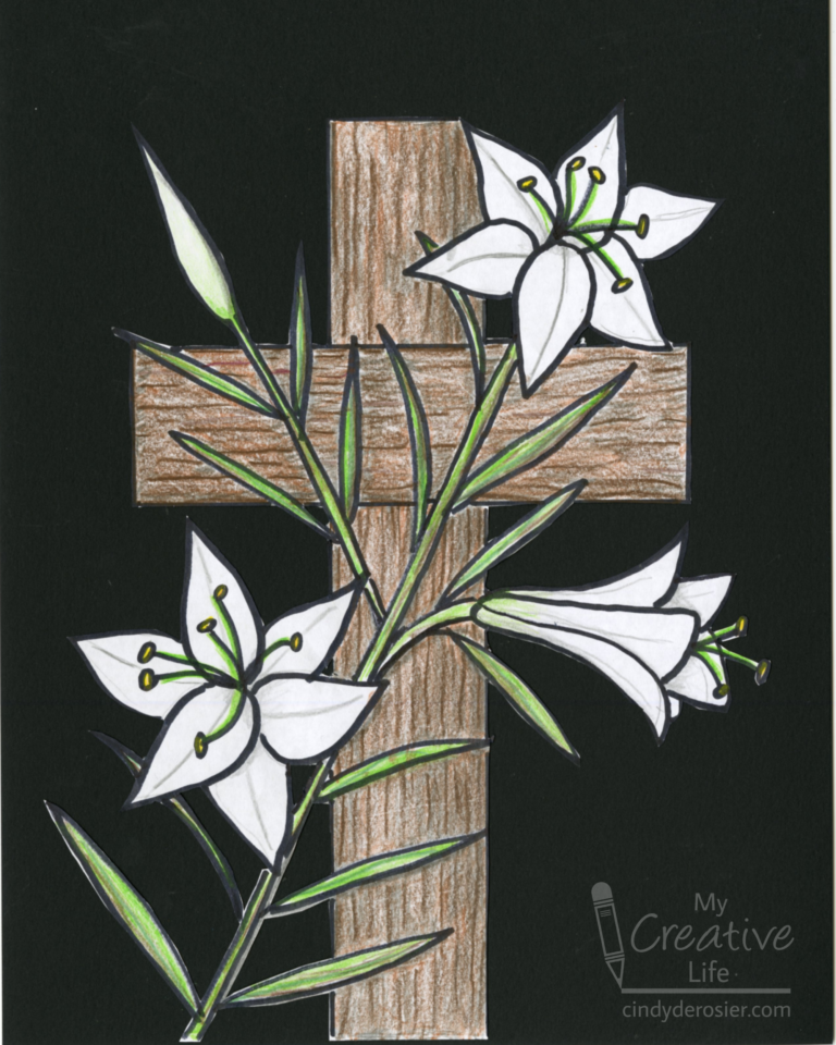 How to Draw a Cross with Easter Lilies | Fun Family Crafts