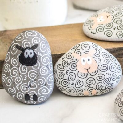 Sheep Painted Rocks | Fun Family Crafts