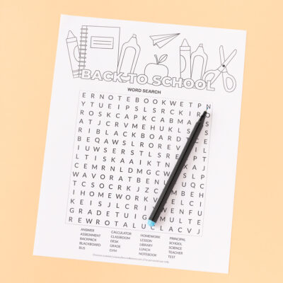 Printable Back To School Word Search | Fun Family Crafts