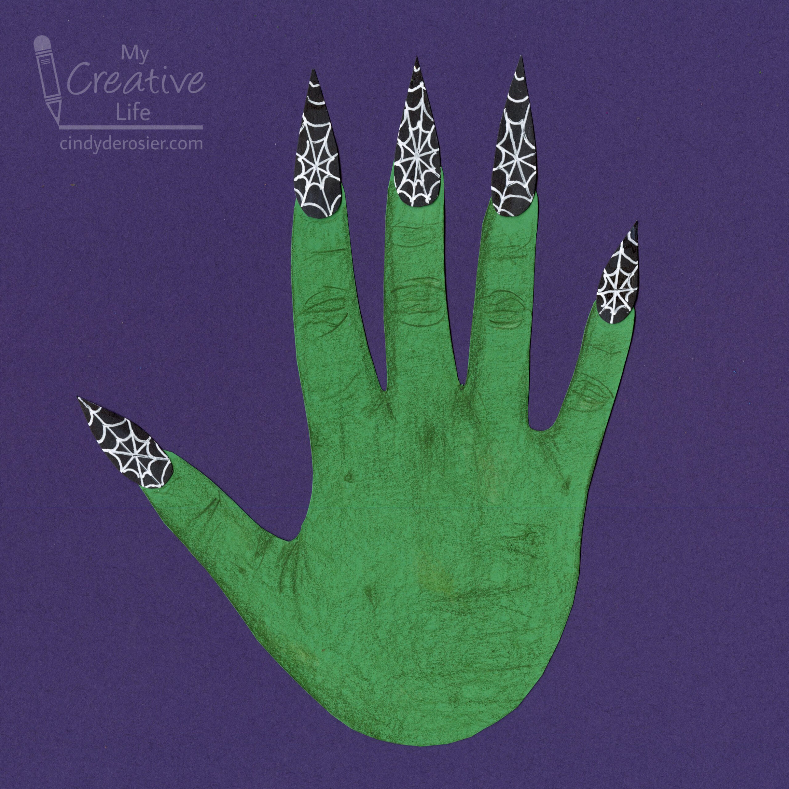 Witch Hand with Spiderweb Manicure | Fun Family Crafts