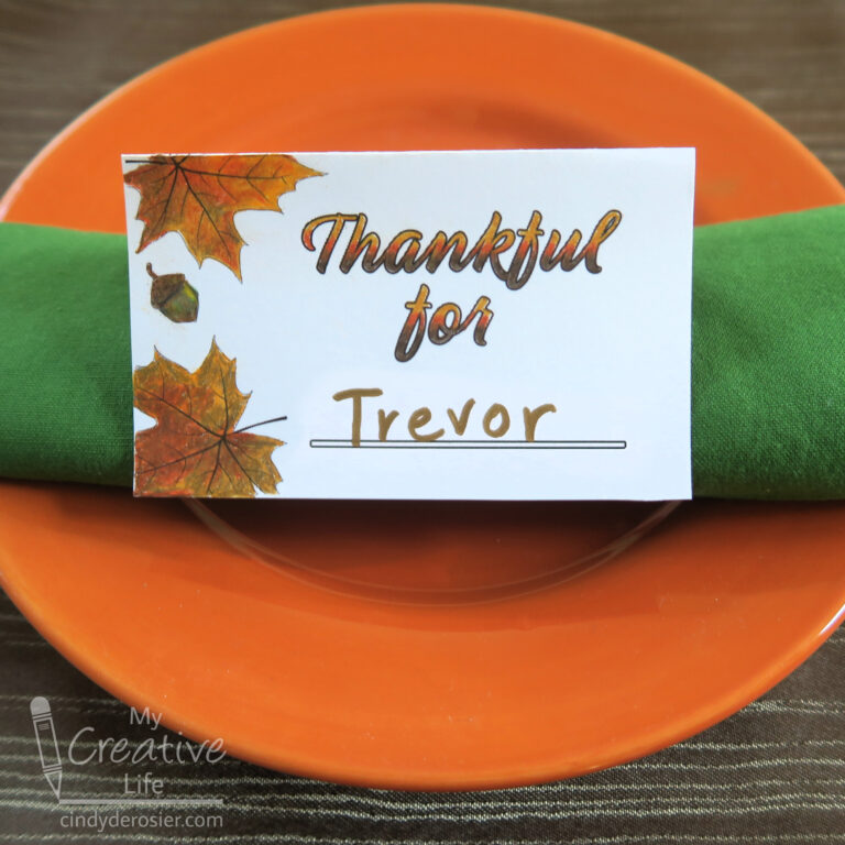Printable Thanksgiving Place Cards for Coloring | Fun Family Crafts