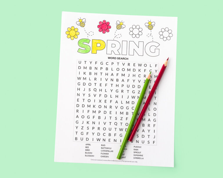 Printable Spring Word Search Puzzle | Fun Family Crafts