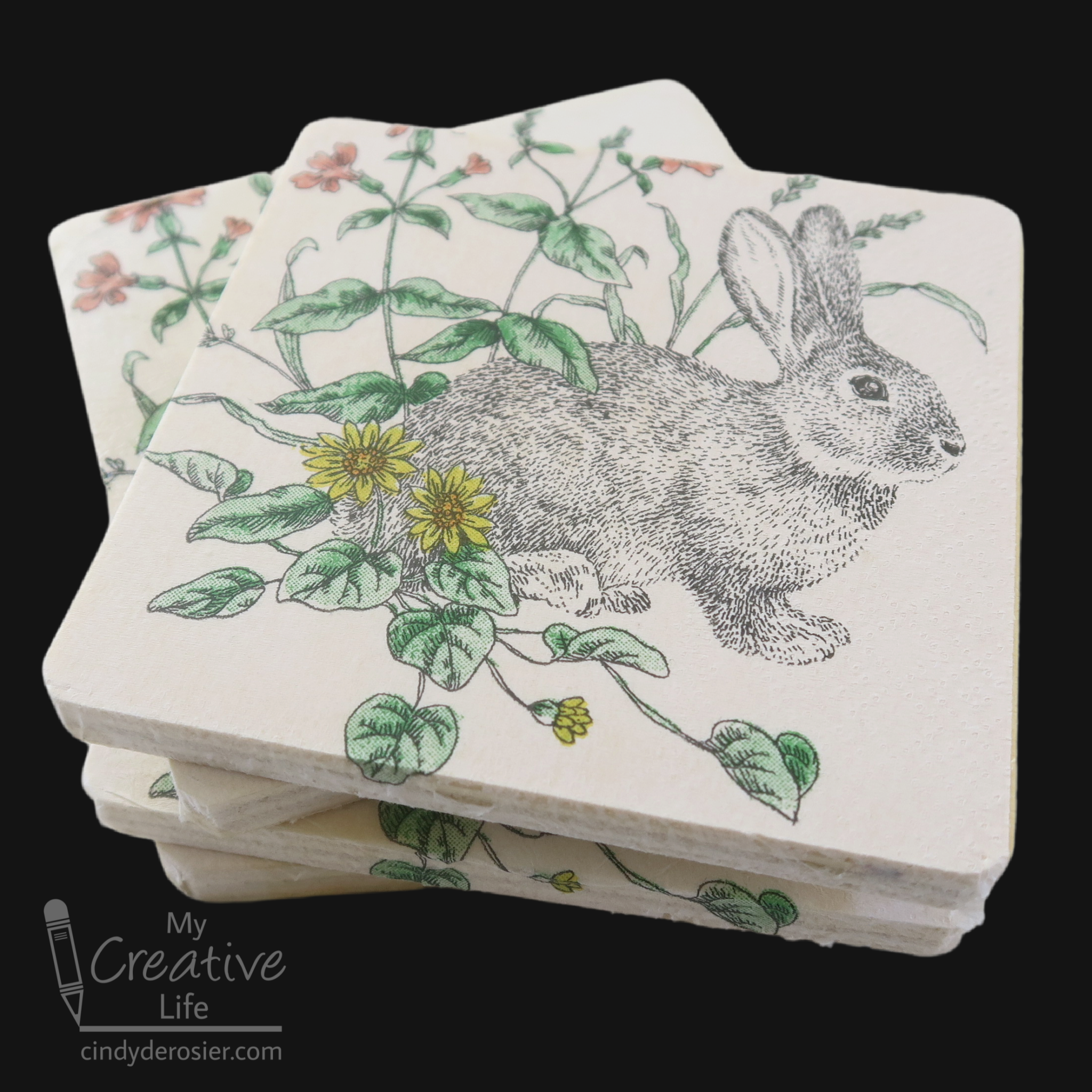 Decoupage Napkins onto Coasters | Fun Family Crafts