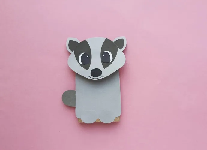 Paper Bag Badger Puppet | Fun Family Crafts