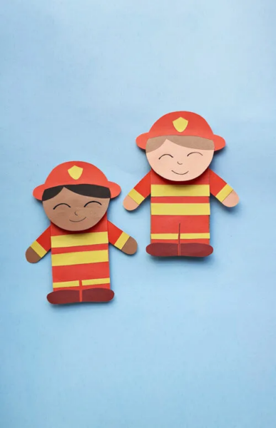 Paper Bag Firefighter Puppets | Fun Family Crafts