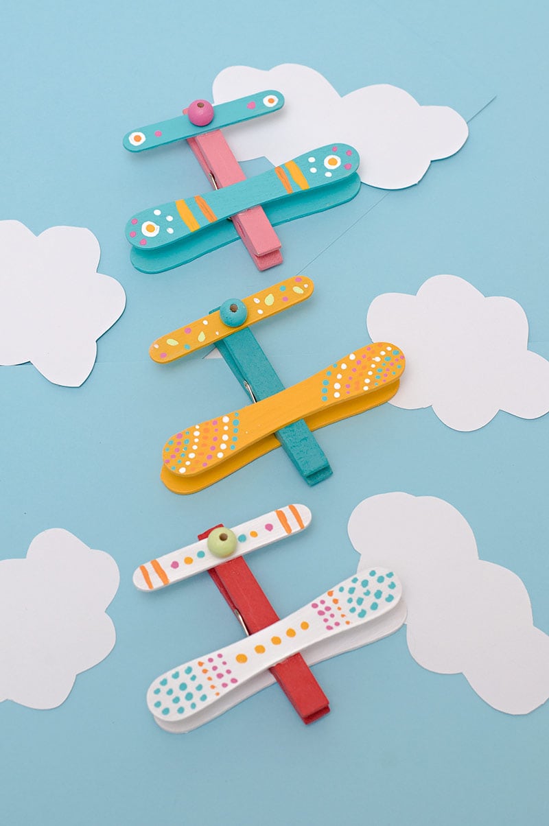 Colorful Clothespin Airplane | Fun Family Crafts