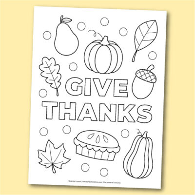 Printable Give Thanks Coloring Page | Fun Family Crafts