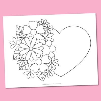 Heart With Flowers Coloring Page | Fun Family Crafts