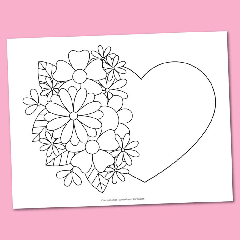 Heart With Flowers Coloring Page | Fun Family Crafts