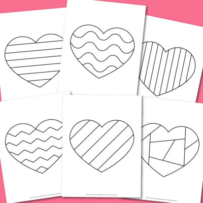 Printable Patterned Hearts Coloring Pages | Fun Family Crafts