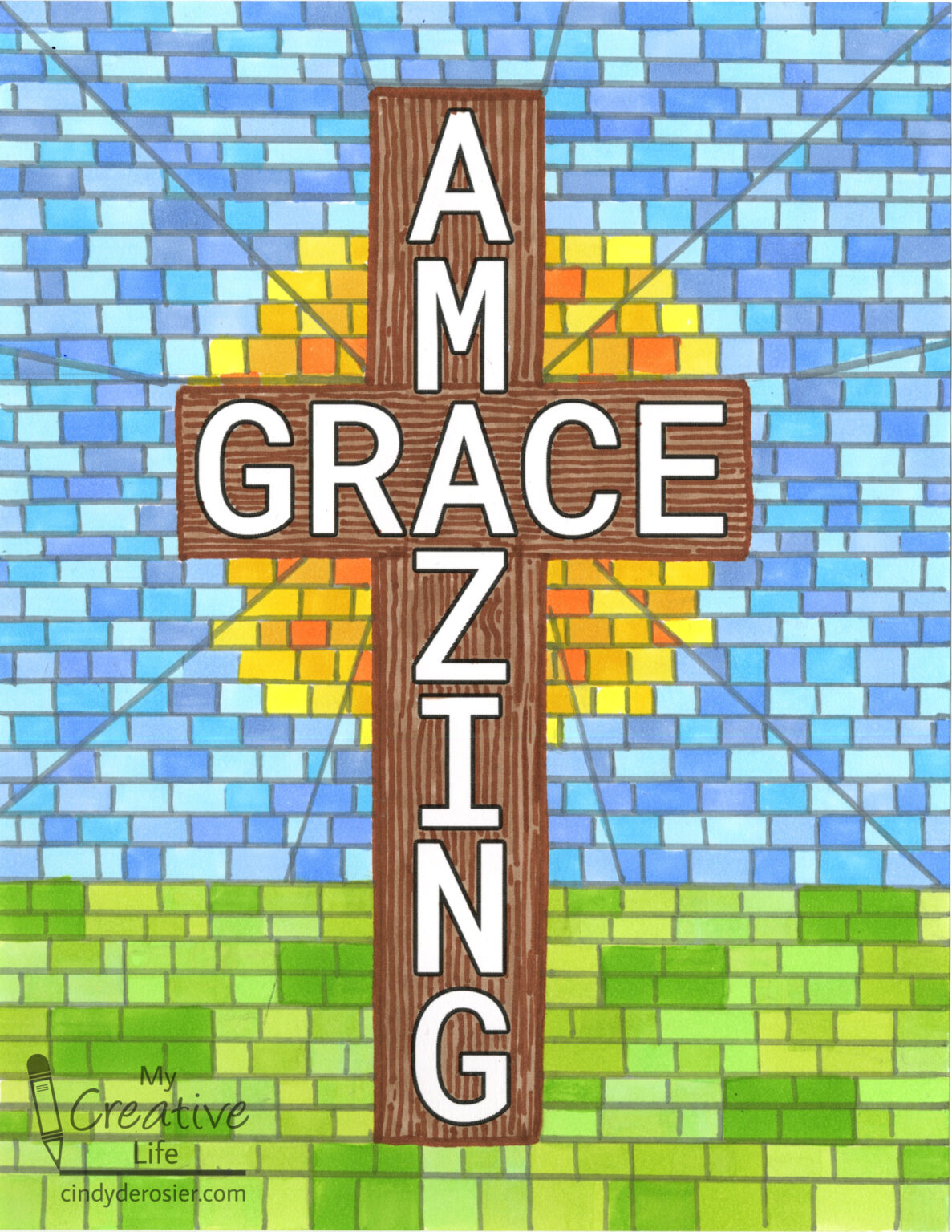 Amazing Grace Coloring Page, Inspired by Stained Glass | Fun Family Crafts