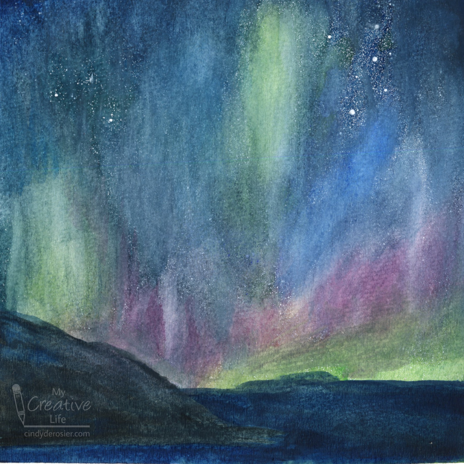 Northern Lights Painting | Fun Family Crafts