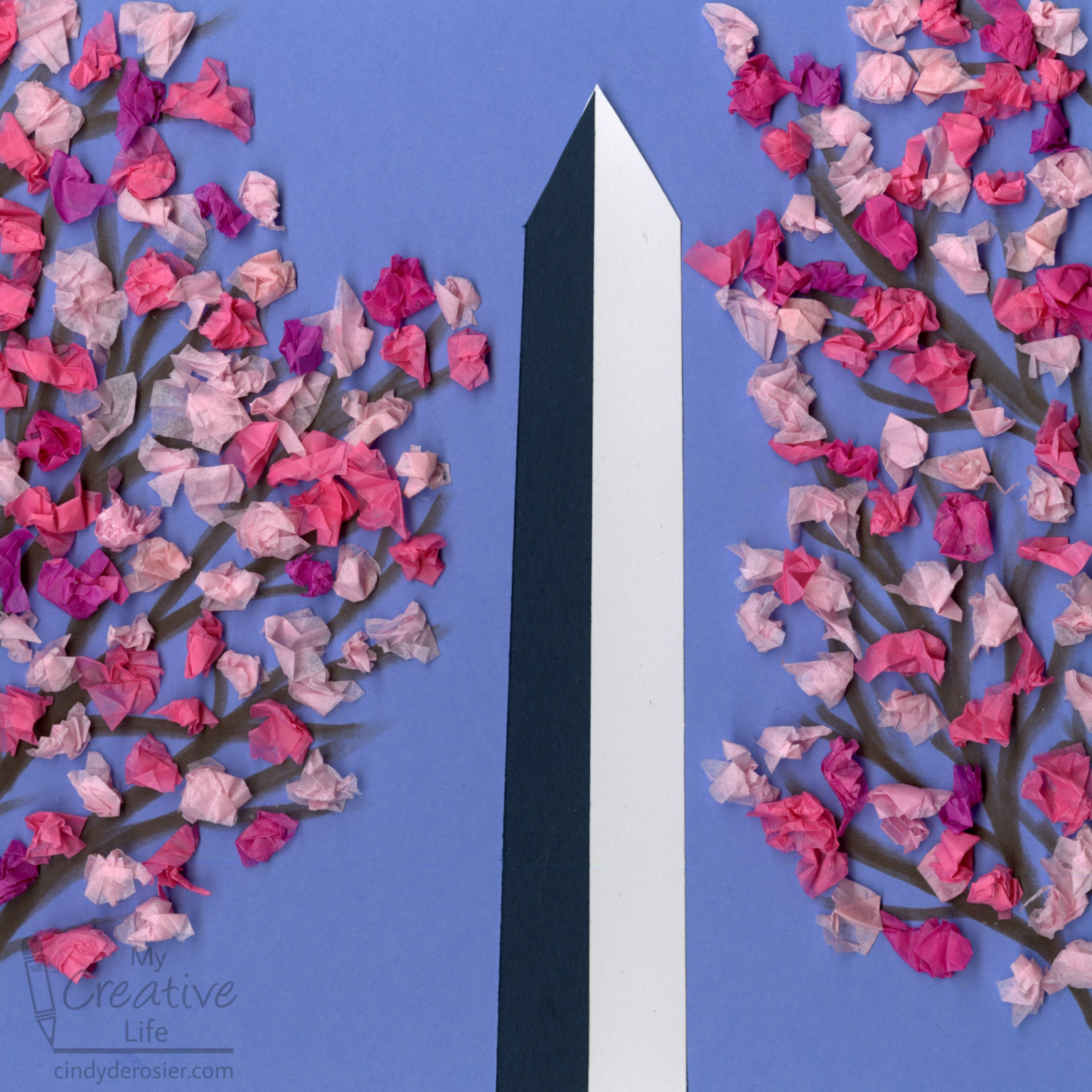 Washington Monument Cherry Blossoms Craft | Fun Family Crafts