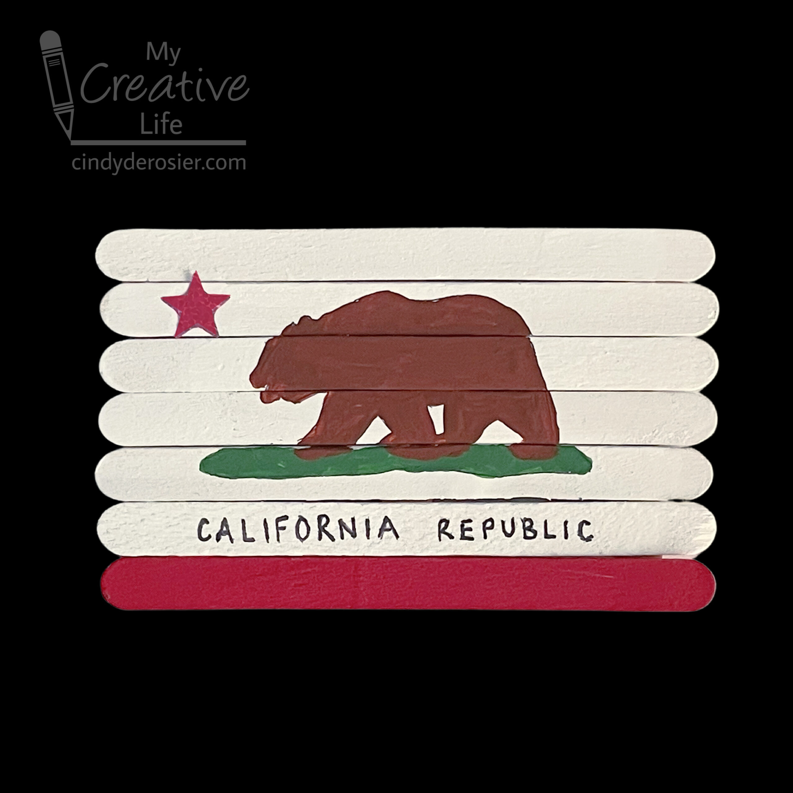 California Bear Flag Coaster | Fun Family Crafts