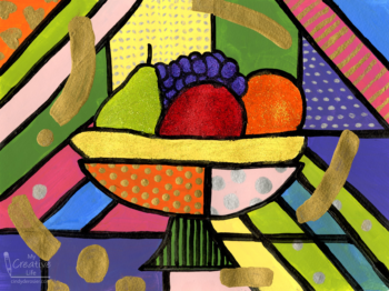 Painted Fruit Bowl Inspired by Romero Britto | Fun Family Crafts