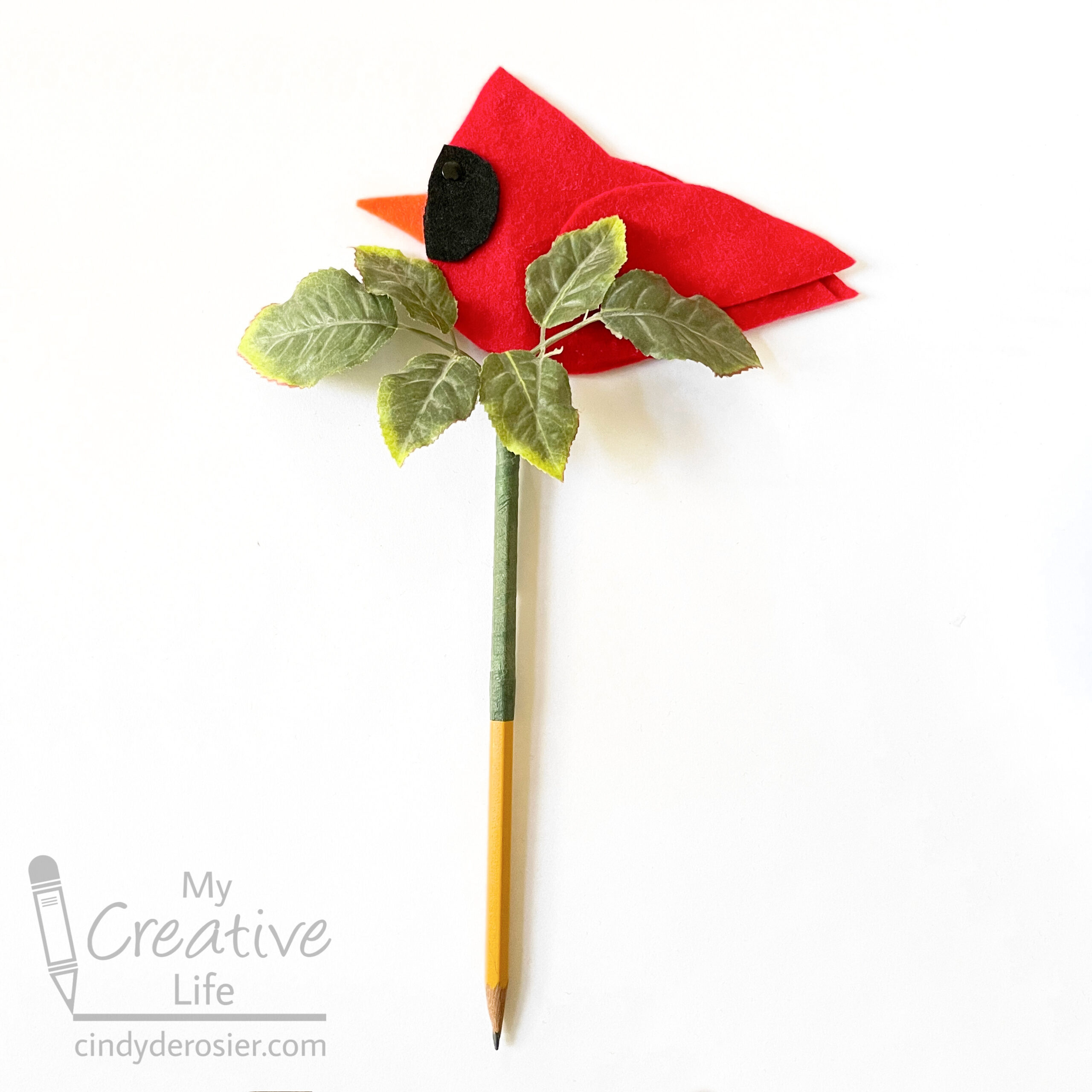 Felt Cardinal Pencil Topper | Fun Family Crafts